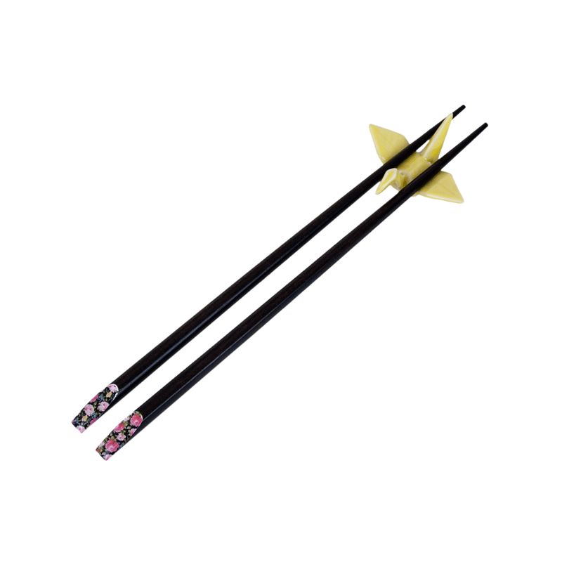 Hashioki reposa palillos Grulla origami amarillo | Tu Japón